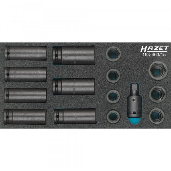 Wholesale Hazet 15 Pce 1/2" Metric Impact Socket Set 163-463/15 Modular Insert Tray Online ...