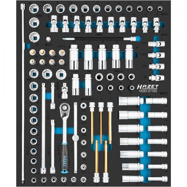 Wholesale Hazet 103Pce Socket Set 163D-2/103 Modular Insert Tray Online | OzSwiss European Tools