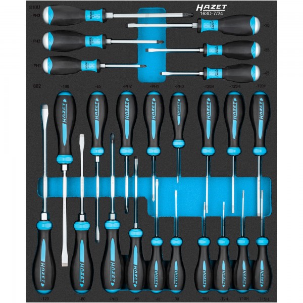 Wholesale Hazet 24Pce Screwdriver Set 163D-7/24 Modular Insert Tray Online | OzSwiss European Tools