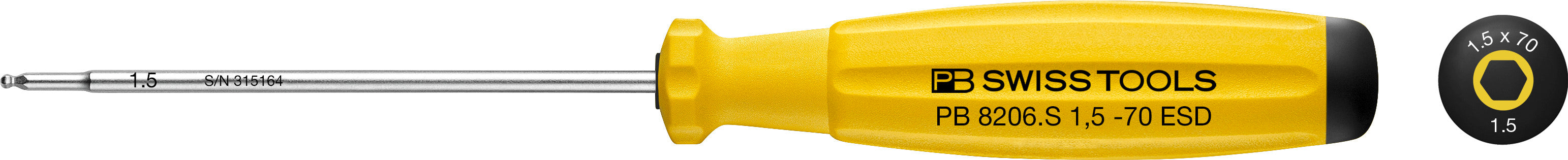 Wholesale PB Swiss 8206 S ESD SwissGrip Hex Driver with Ball Point 1.5mm Online | OzSwiss ...