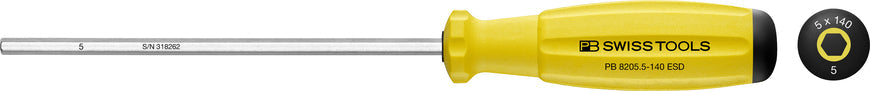 Wholesale PB Swiss 8205 ESD SwissGrip Hexagon Screwdriver 5 x 140mm Online | OzSwiss European Tools