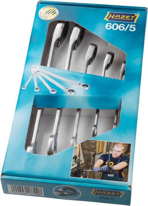Wholesale Hazet 606/5 Ratcheting Combination Spanner Set 5 Piece ...