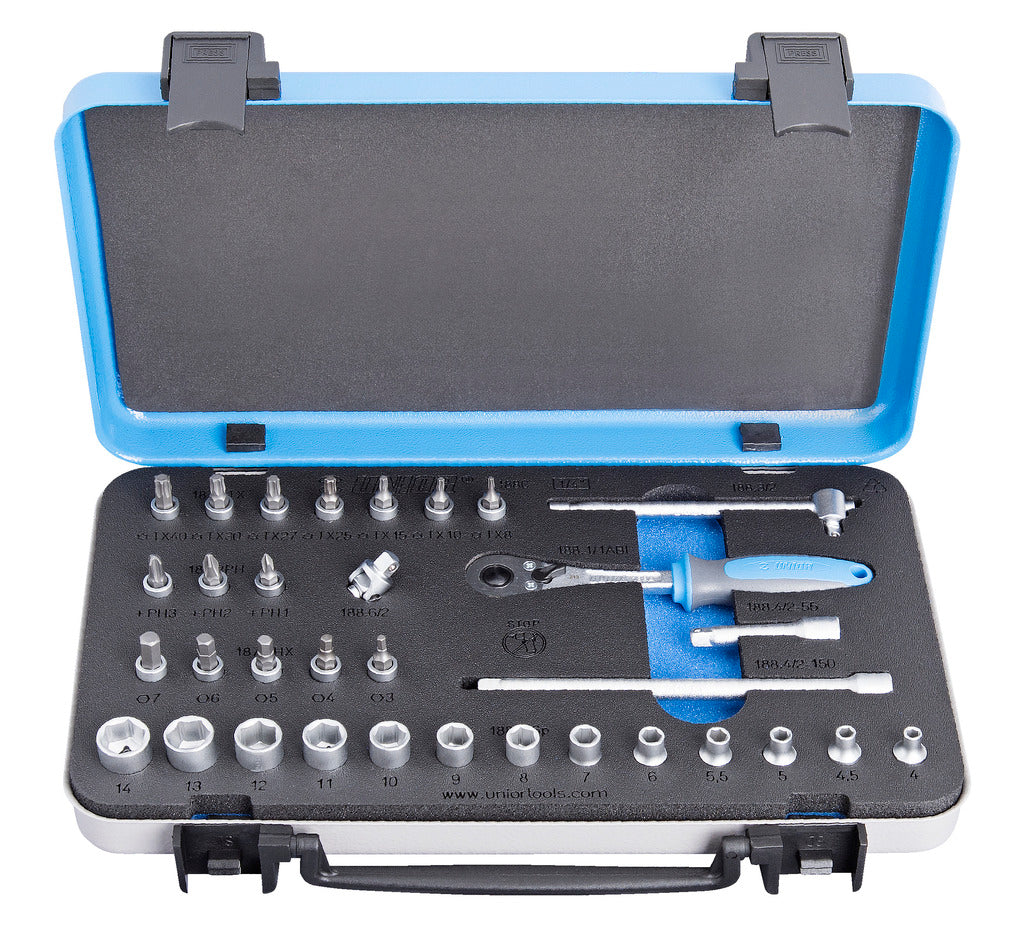 Wholesale Unior 188C 1/4" Socket Set in Metal Box, 33 Pce Online ...