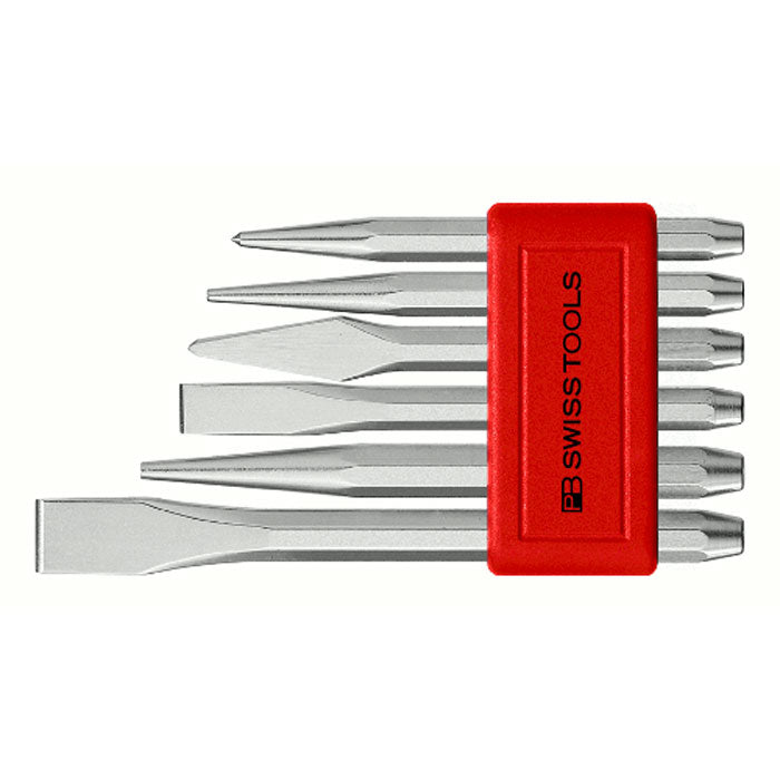 PB Swiss 6 Pce Flat & Cross-Cut Chisel, Centre Punch, Drift Punches in ...
