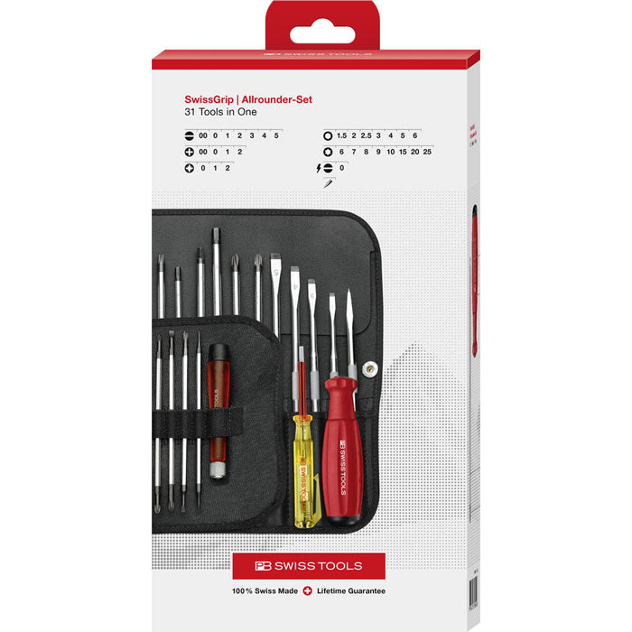 Wholesale PB Swiss SwissGrip Screwdriver Set with Interchangeable Blades 31 in 1 in Cardboard ...