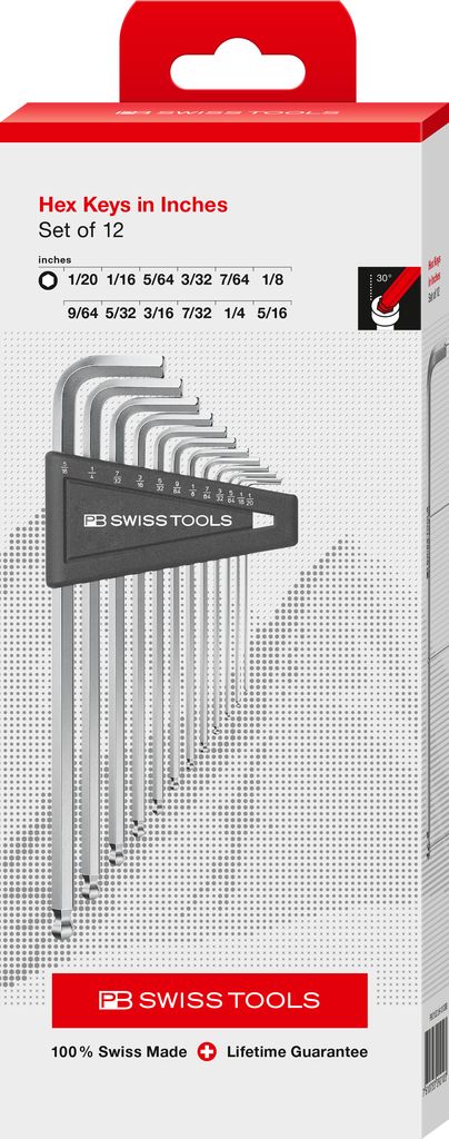 Wholesale PB Swiss 212Z LH Hex Key Set with Ball-Point Imperial 12 Pce ...