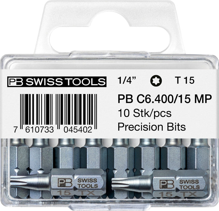 Wholesale PB Swiss C6 400 MP Torx TX15 PrecisionBit Design C 6.3 (1/4") 10 Pack Online | OzSwiss ...