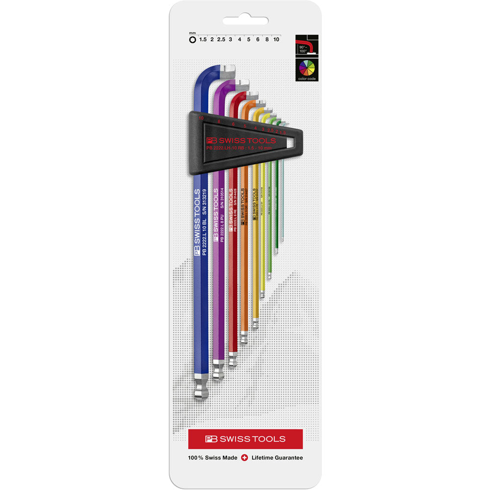 Wholesale PB Swiss 9 Pce Metric Long Ball End Hex Key Set 90°–100° (1.5 ...