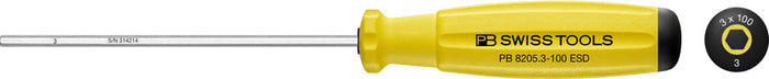 Wholesale PB Swiss 8205 ESD SwissGrip Hexagon Screwdriver 3 x 100mm Online | OzSwiss European Tools
