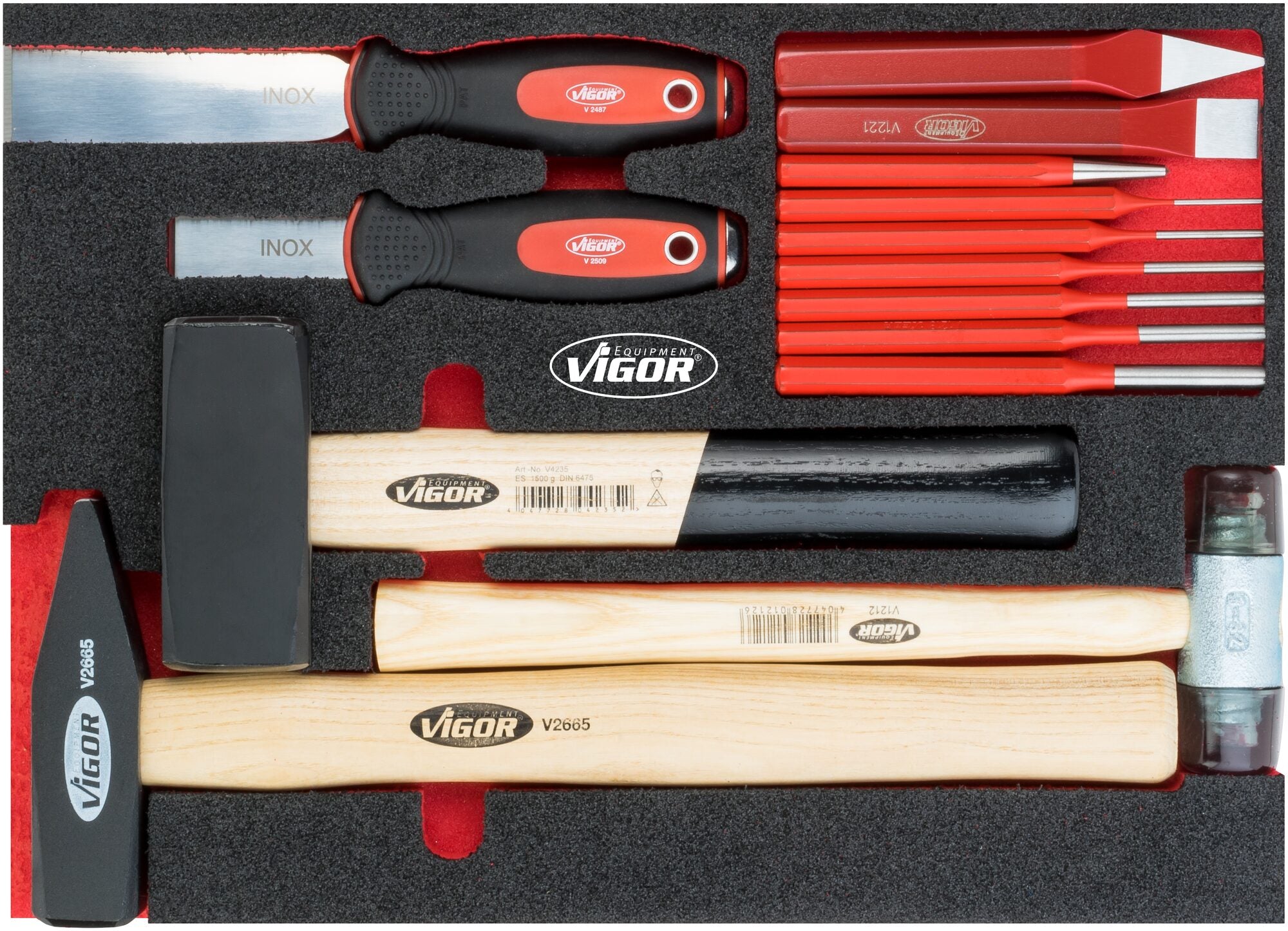 Wholesale Vigor 14 Pce Hammer & Chisel Set V5085 Modular Insert Tray ...