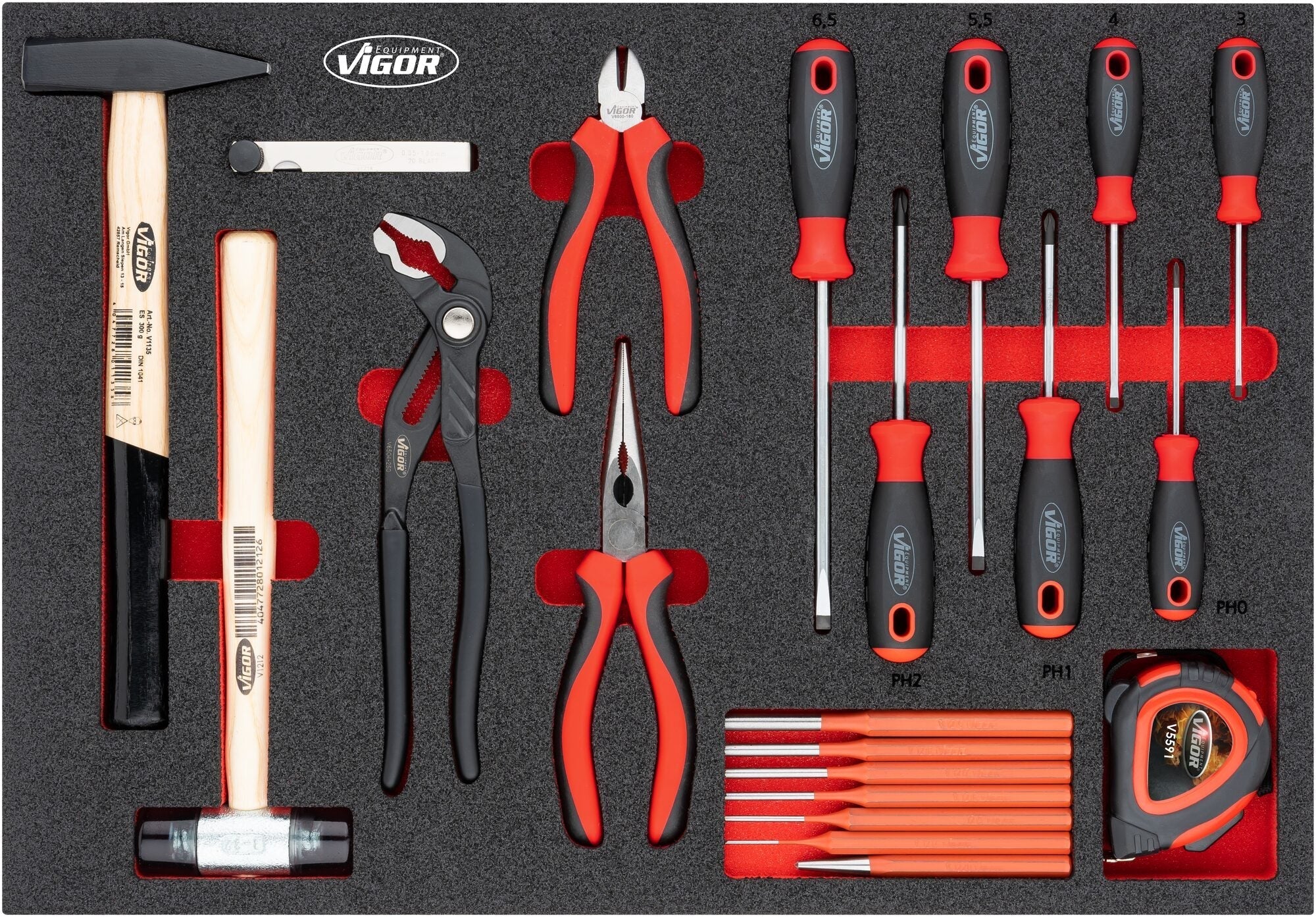 Wholesale Vigor Hammer, Pliers & Screwdriver Set V5634N Modular Insert ...