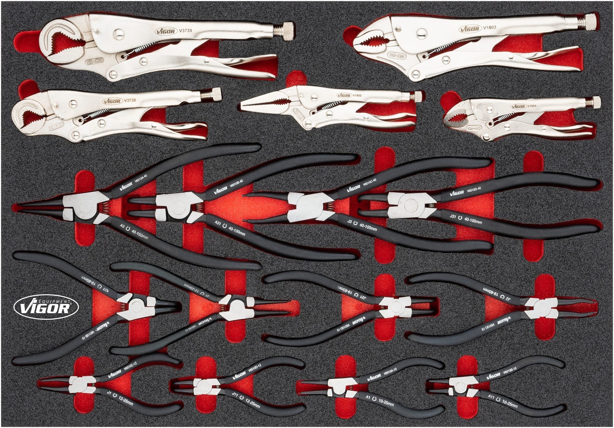Wholesale Vigor 17 Piece Pliers Set V6816N Modular Insert Tray Online ...