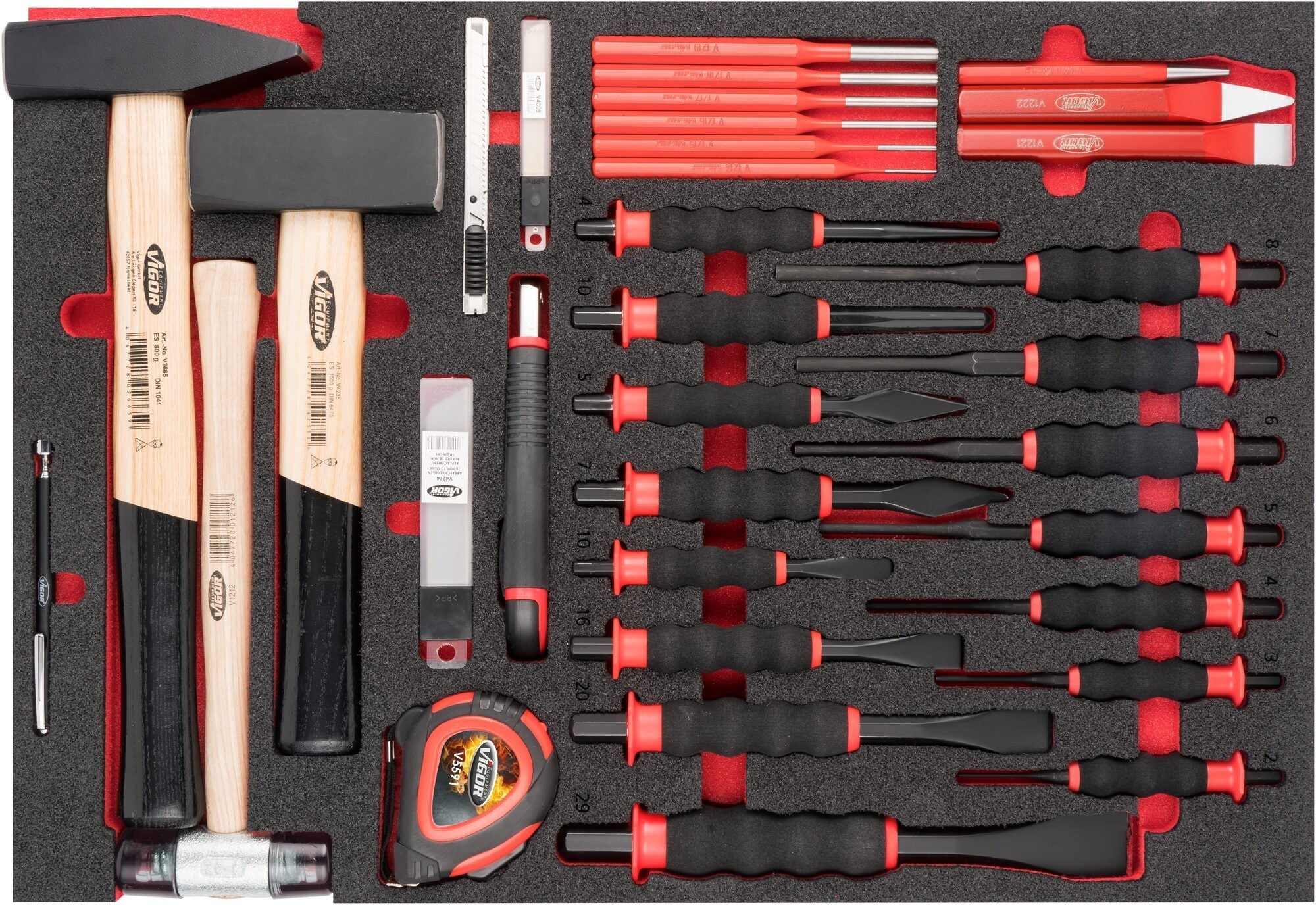 Wholesale Vigor 51 Pce Hammer, Chisel & Drift Pin Set V6817 Modular ...